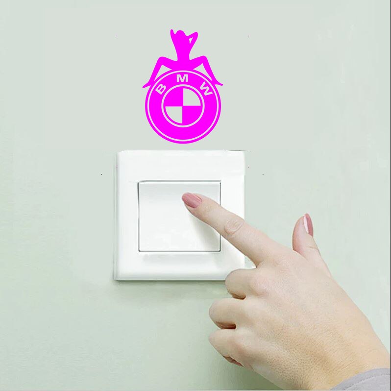 Sticker decorativ perete, auto si geam, Gagica pe bmw, Roz, 25 cm - eMAG.ro
