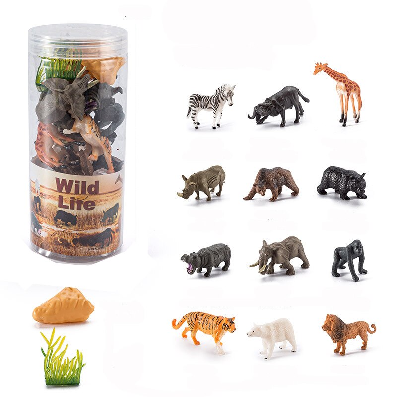 Set animale salbatice, PVC, 16 Piese, Multicolor - eMAG.ro