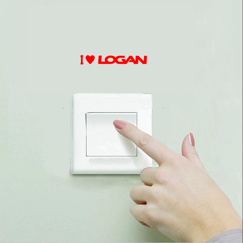 Sticker decorativ perete, auto si geam, I love logan, Rosu, 25 cm - eMAG.ro