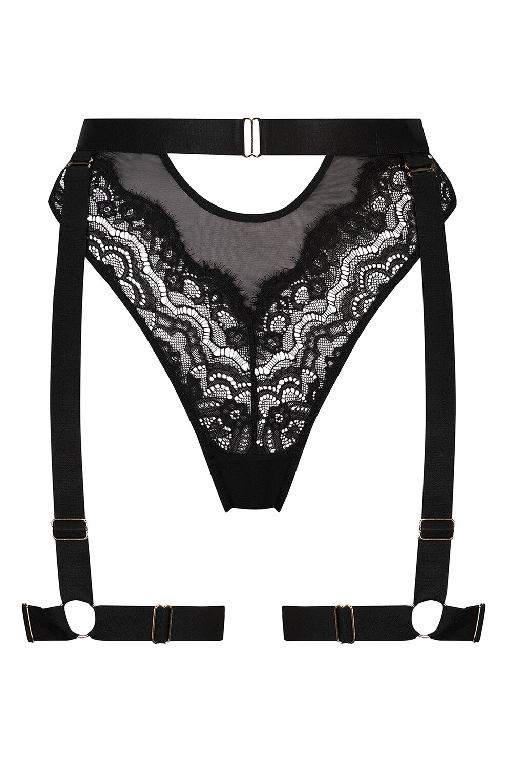Hunkemoller Chiloti Tanga Cu Insertii Din Dantela Aurelia Negru L Emagro
