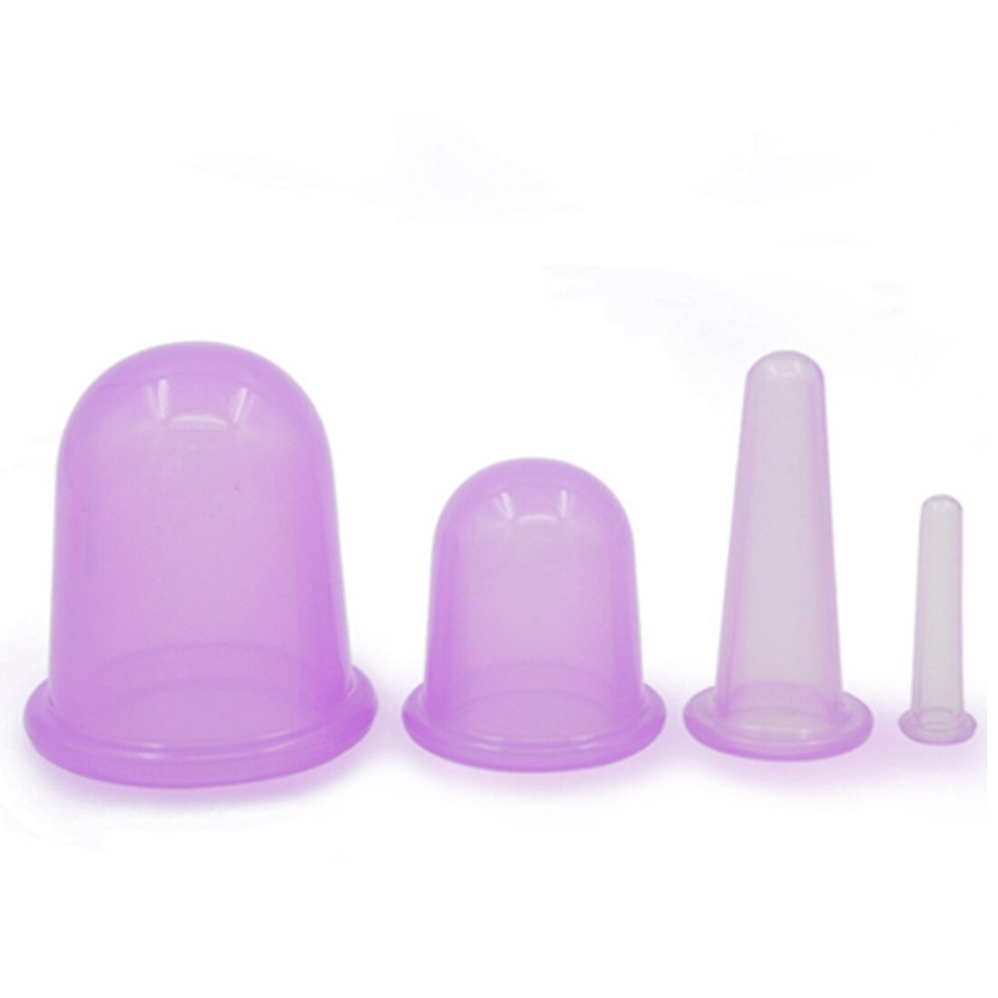 Set 4 ventuze de silicon pentru masaj, violet - eMAG.ro