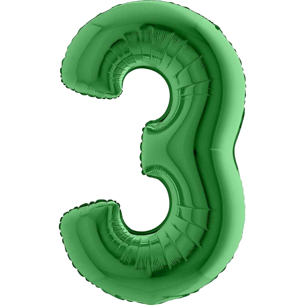 Balon Folie Cifra 3, Verde, 102 cm, 033GR - eMAG.ro