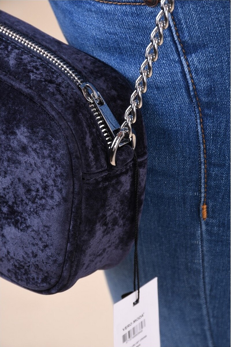 Poseta din catifea Navy Blazer, Bleumarin, Vero Moda - eMAG.ro