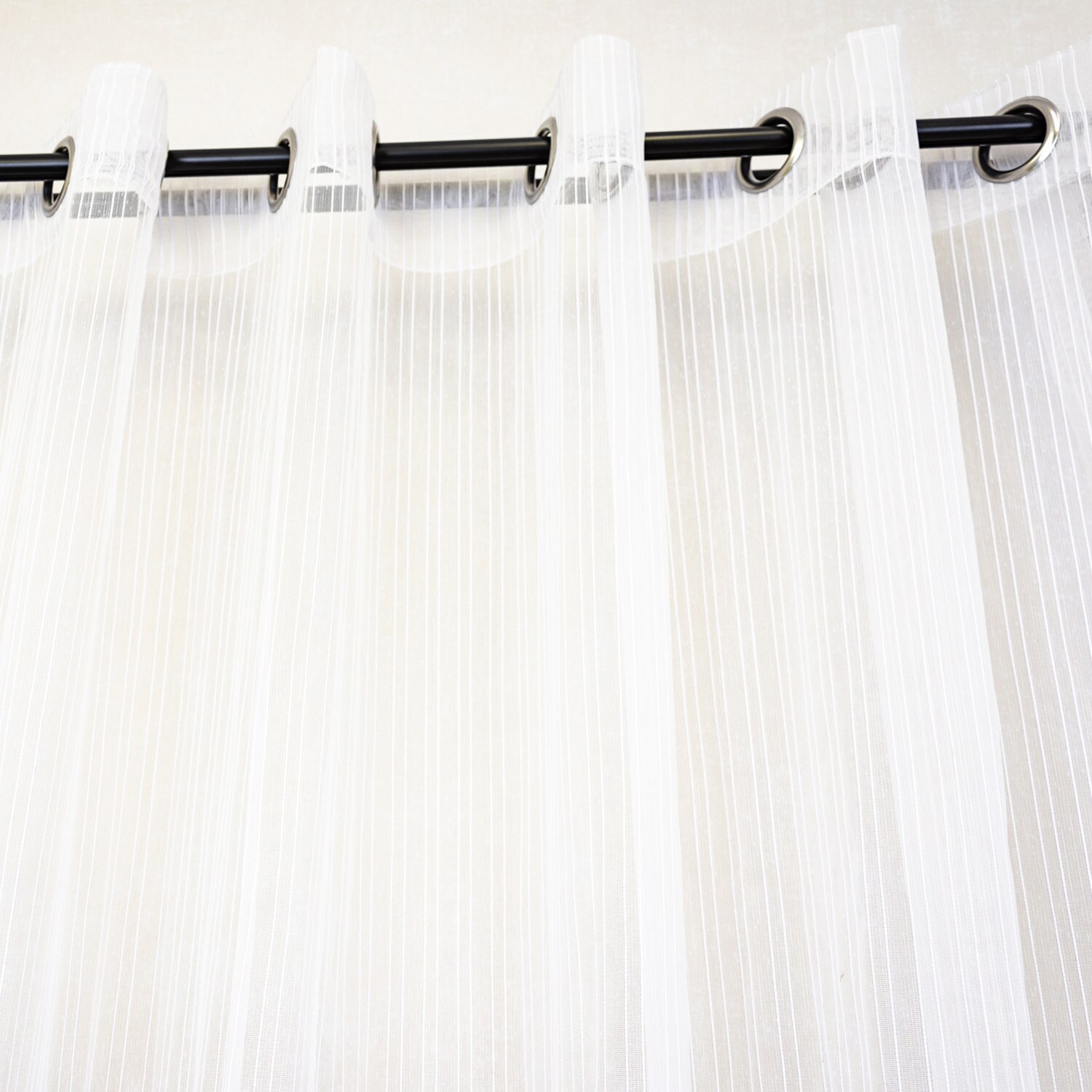 Set 2 perdele albe 2x300x245cm, Hiko Bavaria Dungi cu inele din alama ...