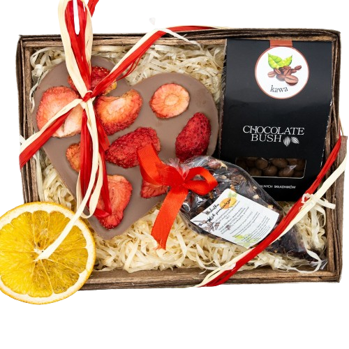 Pachet cadou Ekoloco, cafea cu ciocolata 50g, ciocolata cu lapte HEART ...