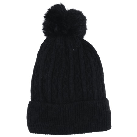 Caciula tricotata de dama captusita la interior, Onore, negru, bumbac ...