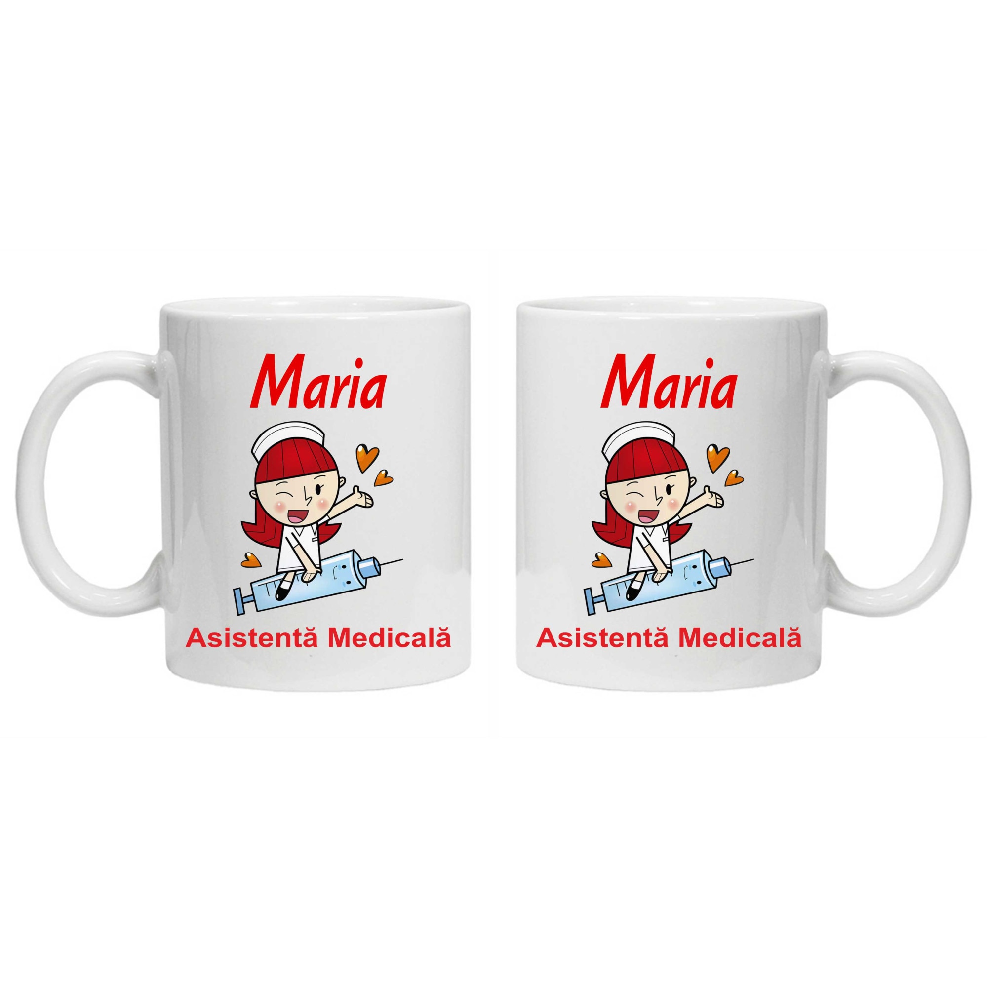 Cana personalizata cu textul "asistenta medicala+nume", CRD PRINT ...