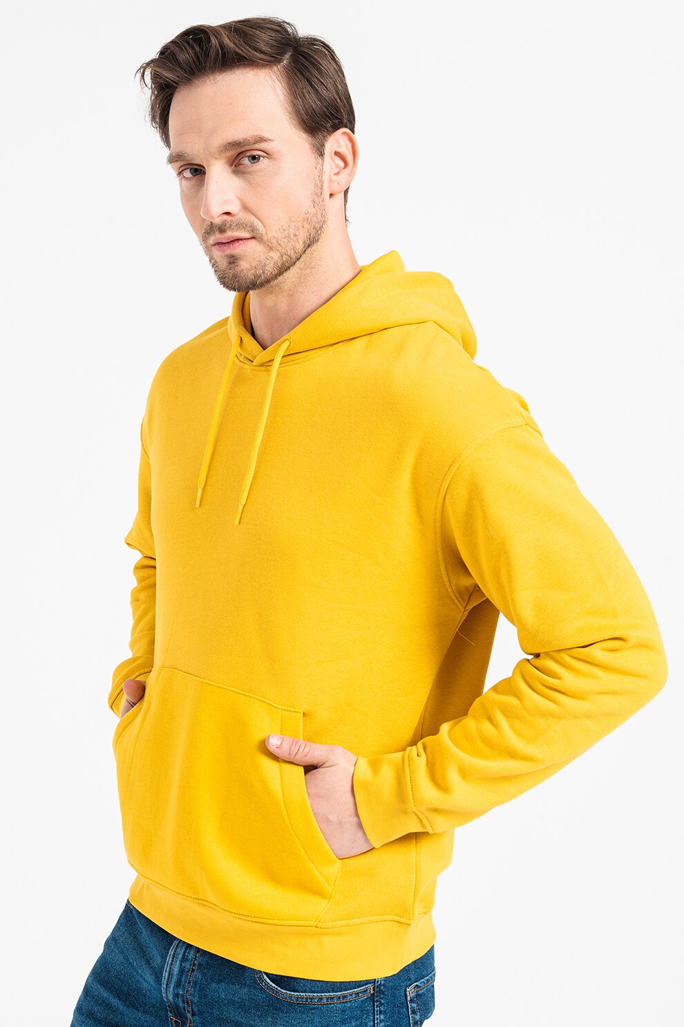 Jack & Jones, Hanorac cu buzunar kangaroo Brink, Galben sofran, L - eMAG.ro