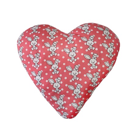 Perna in forma de inima, roz cu iepuras, 45cm - eMAG.ro