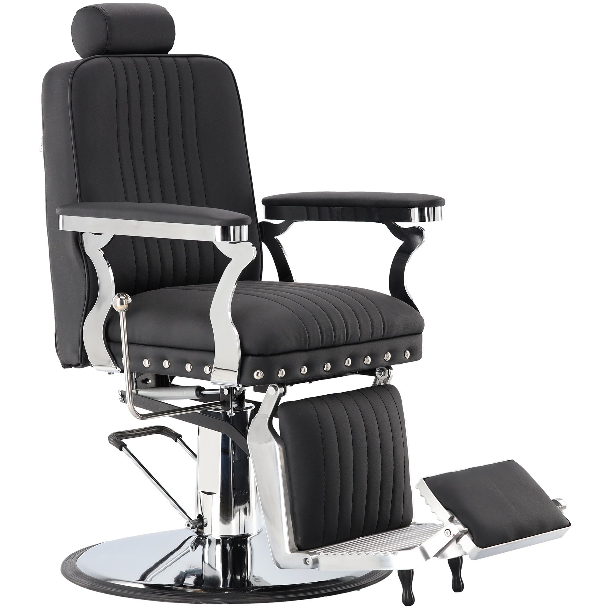 Scaun hidraulic de frizerie model Aion Barberking, Negru - eMAG.ro