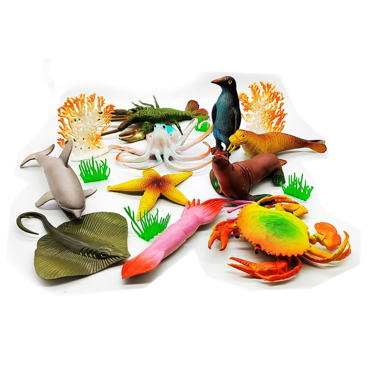 Figurine animale acvatice, "Sea Animal", 10 animale, 6 decoruri, 14 ...