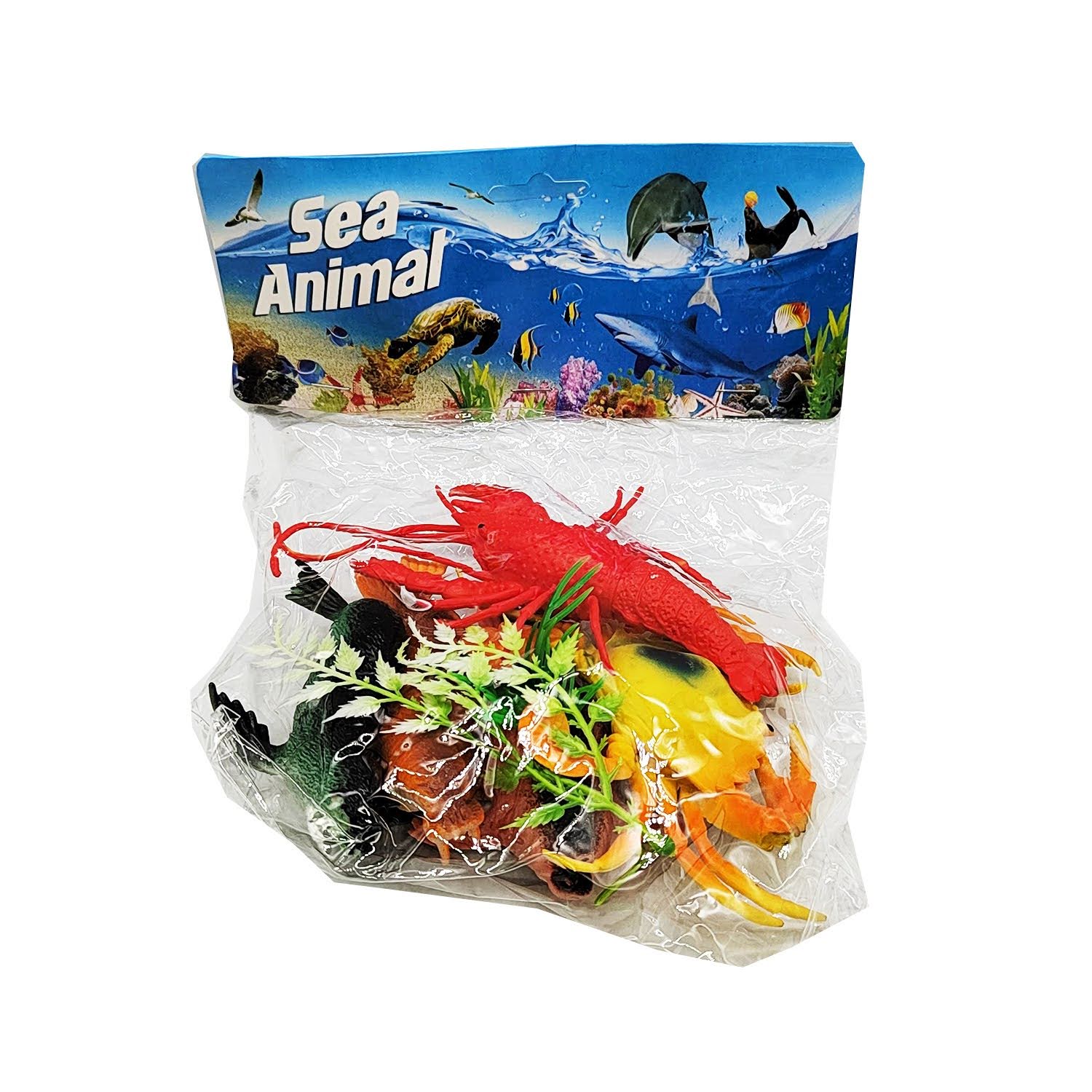 Figurine animale acvatice, "Sea Animal", 5 animale 2 decoruri, 9 -12cm ...