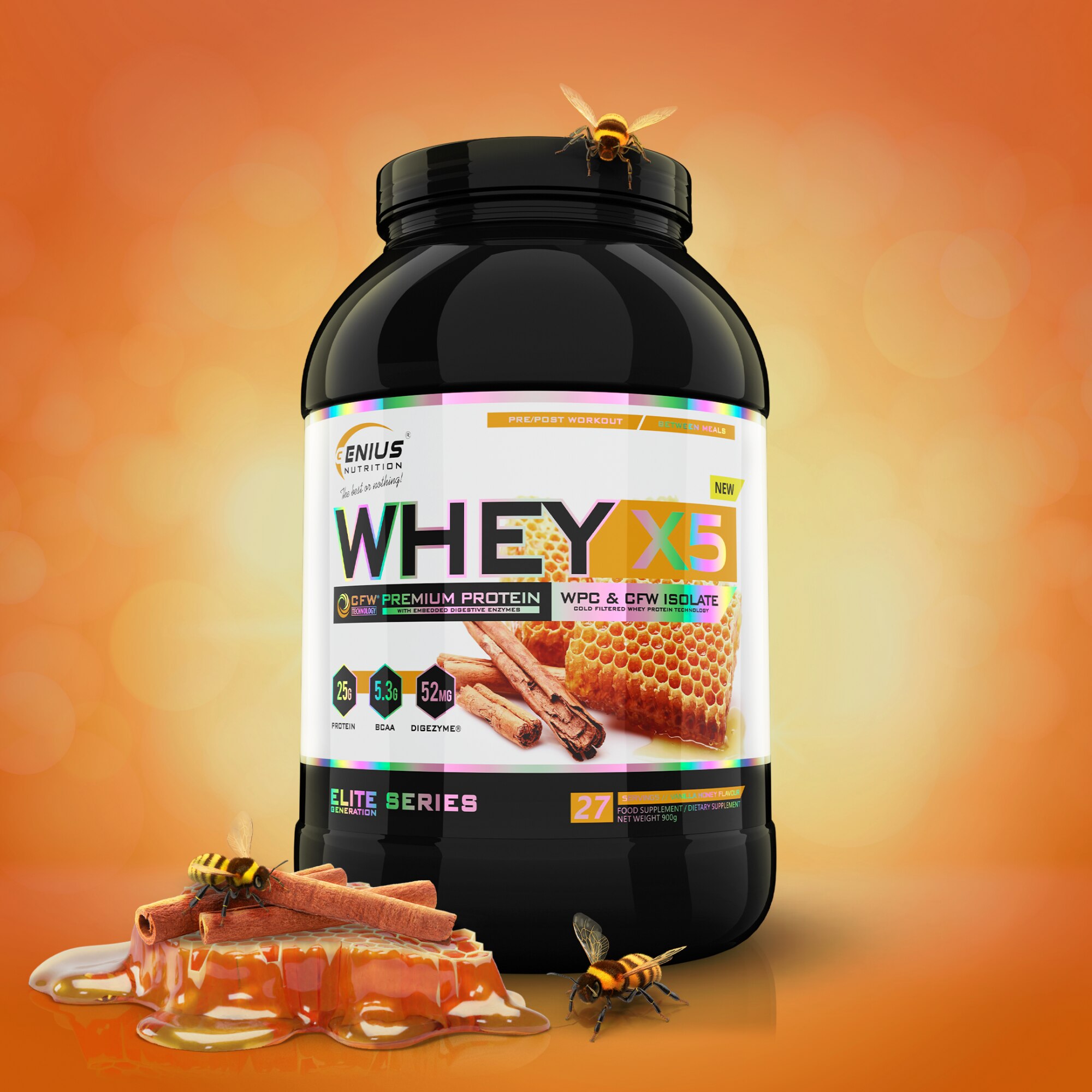 Proteina Genius Nutrition Whey X5, Pudra pentru dezvoltare masa ...