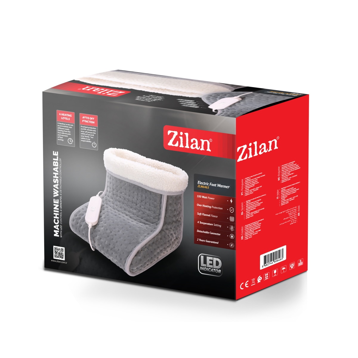 Нагревател за крака ZIlan ZLN6463, 100W, 4 температурни нива, Сив - eMAG.bg