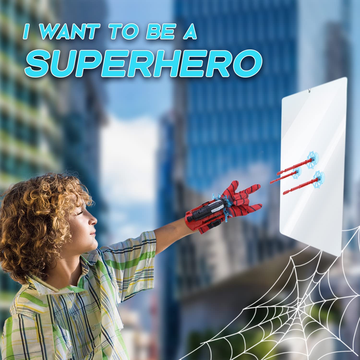 Lansator Spiderman pentru copii, Jet Rotativ, 6 ventuze, +12 ani - eMAG.ro