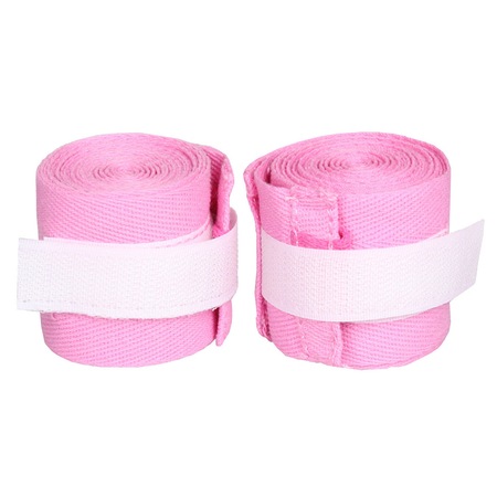 Set 2 bucati fasa box Merco Hand Wraps, roz, material textil, 4 m - eMAG.ro