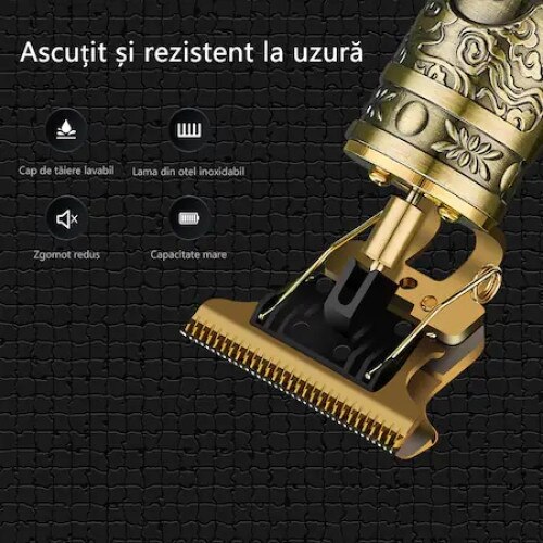 Masina De Tuns Profesionala, Pentru Barba, Contur, Fara Fir, Lame Inox ...