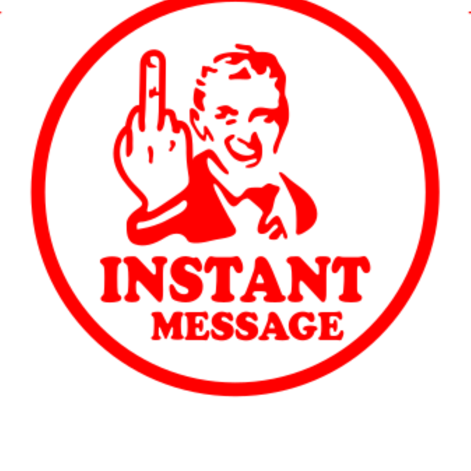 Sticker decorativ perete, auto si geam, Instant message, Rosu, 25 cm ...