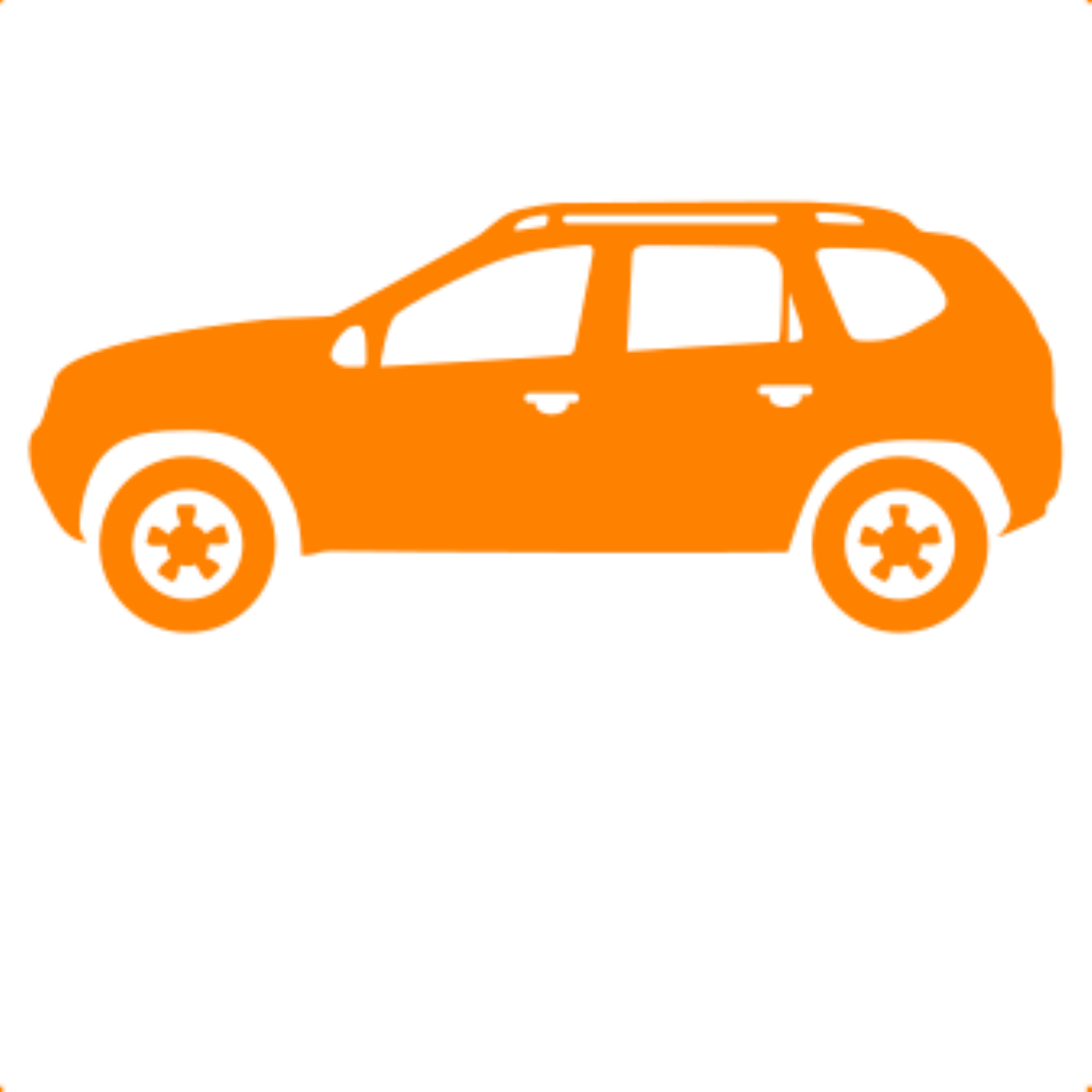Sticker decorativ perete, auto si geam, Dacia Duster, Portocaliu, 19 cm ...