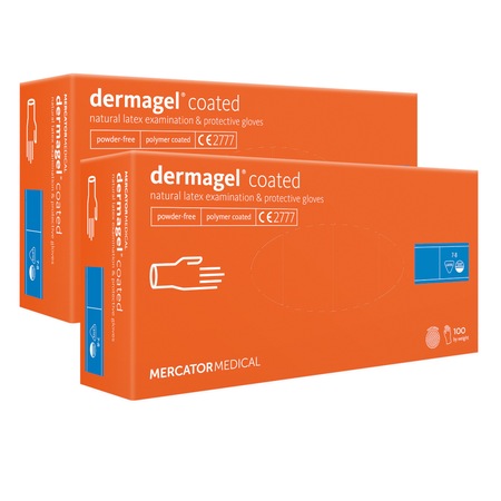 Set 200 buc. Manusi Medicale din Latex fara pudra, Mercator Dermagel ...