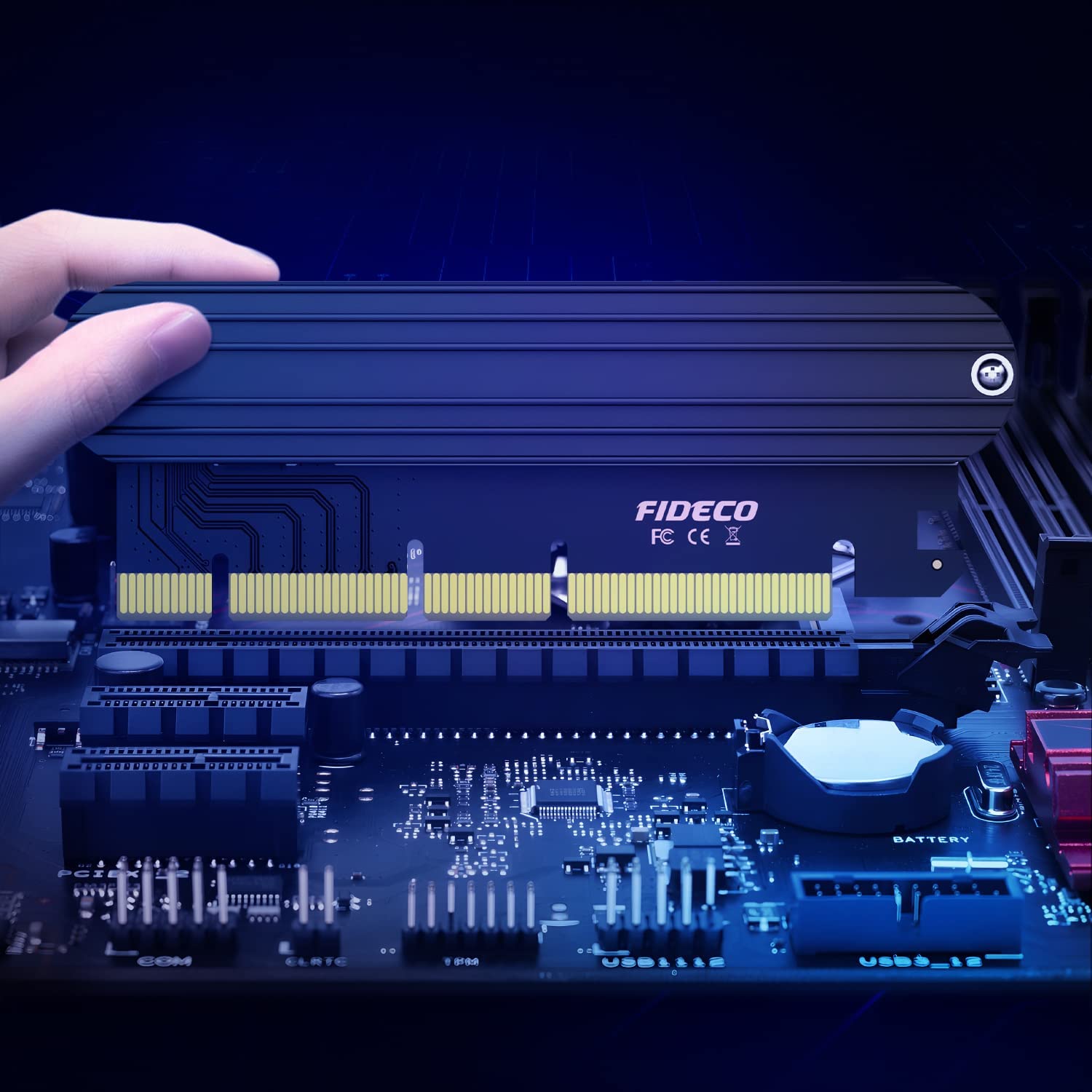 Адаптер Pci-E X16 към M.2 Nvme 64Gbps, адаптерна карта Pci-E 4.0 с M.2 ...