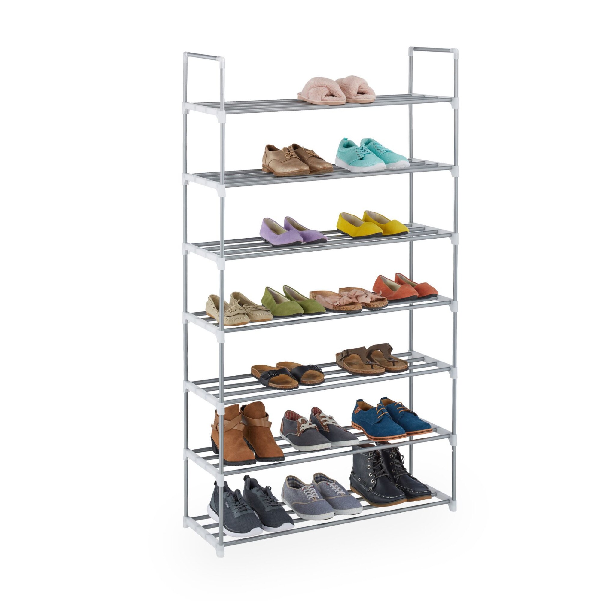 Pantofar cu 7 rafturi, capacitate 28 perechi pantofi, Relaxdays, otel ...