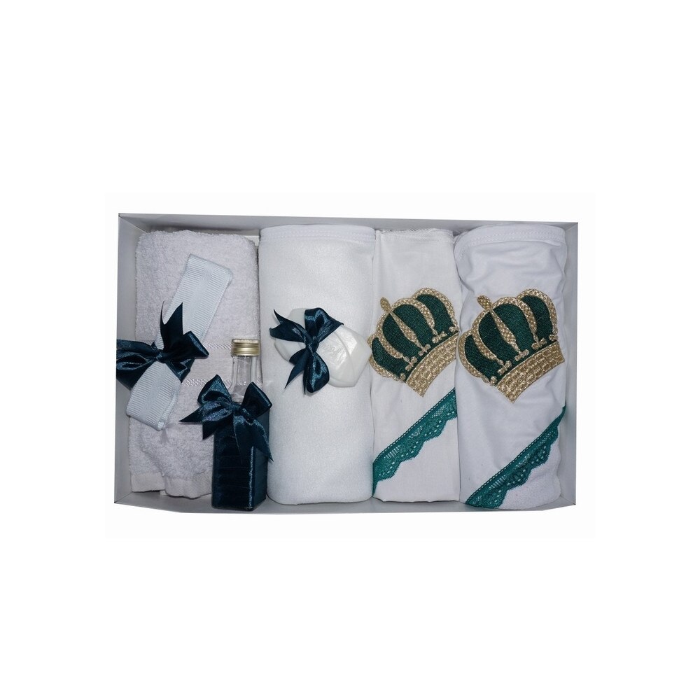 Trusou pentru botez pentru baieti, 7 piese, Coroana, Print, Little ...