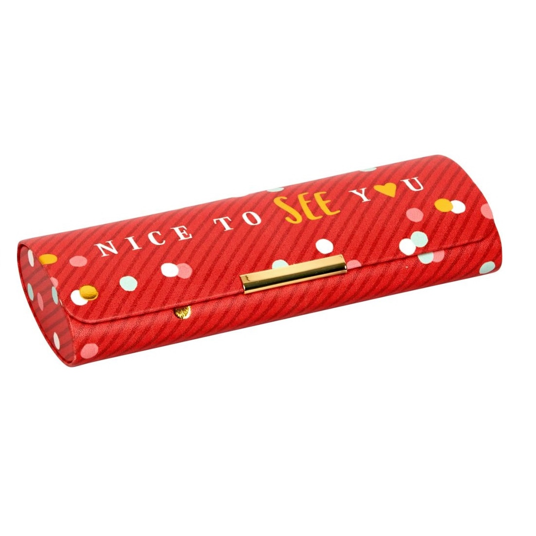 Toc pentru ochelari, culoare rosie cu confeti, cu inchidere magnetica ...