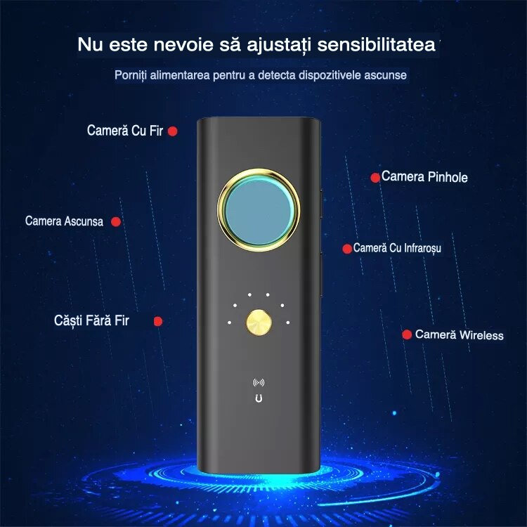 Detector aparate spionaj, Danex, Fara fir, Detecteaza camera spion si ...