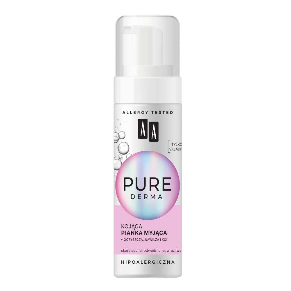 Почистваща пяна за лице, АА, Pure Derma, За суха кожа, 150 мл - eMAG.bg