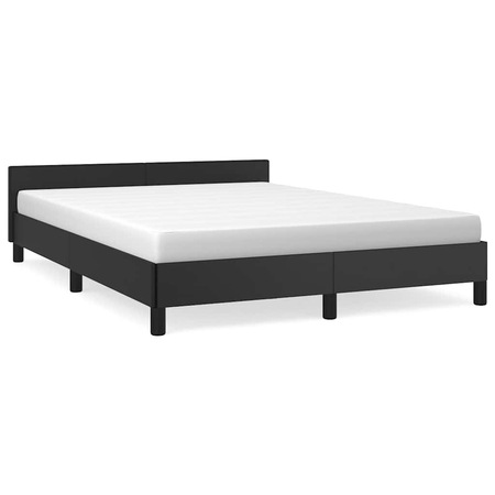 Cadru de pat cu tablie fara saltea vidaXL, negru, 140x190 cm, 22.3 kg ...