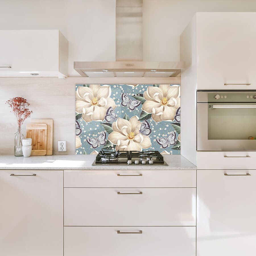 Panou Sticla Bucatarie, Butterfly Flower, 60x80cm - eMAG.ro