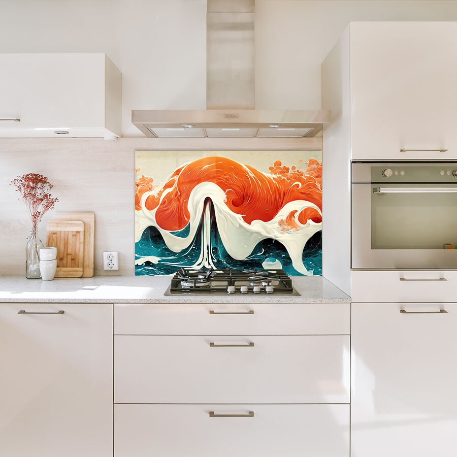 Panou Sticla Bucatarie, Color Waves, 50x70cm - eMAG.ro