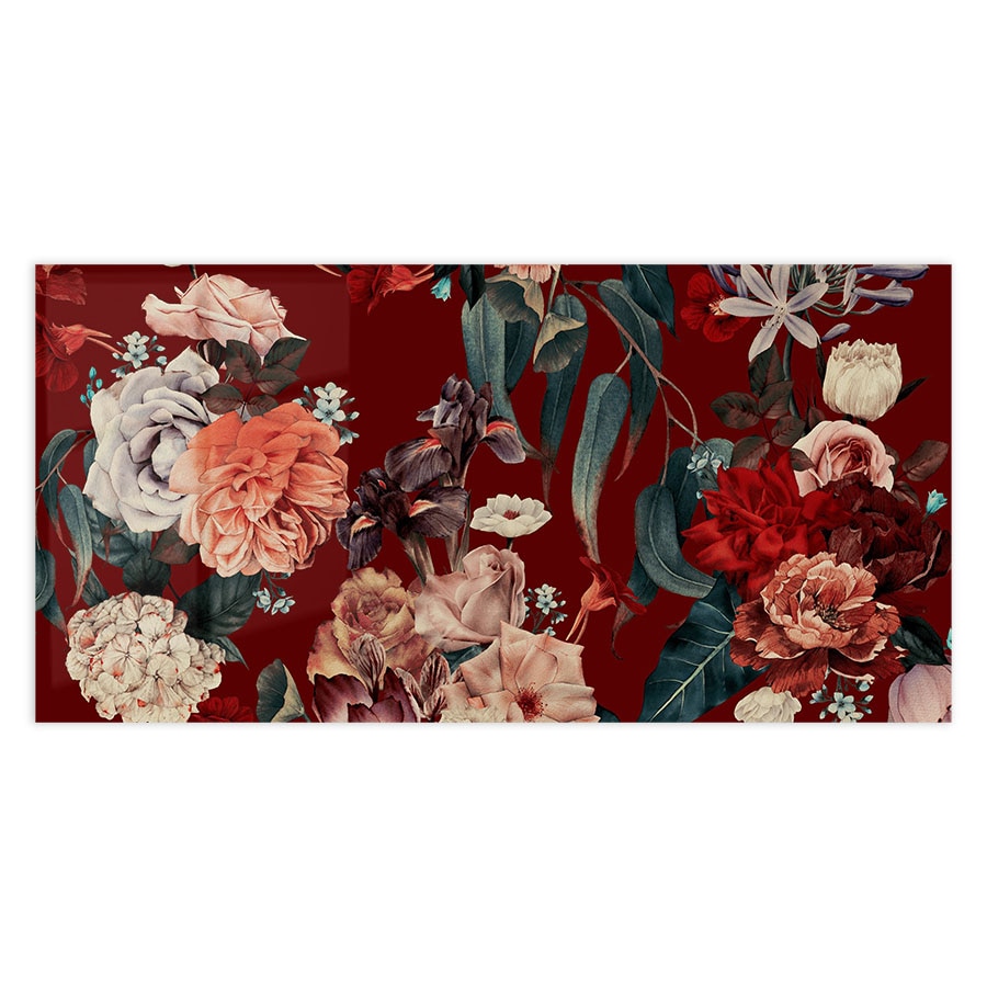 Konyhai üveg hátfal, Flori pe fundal Rosu, 60x120cm - eMAG.hu