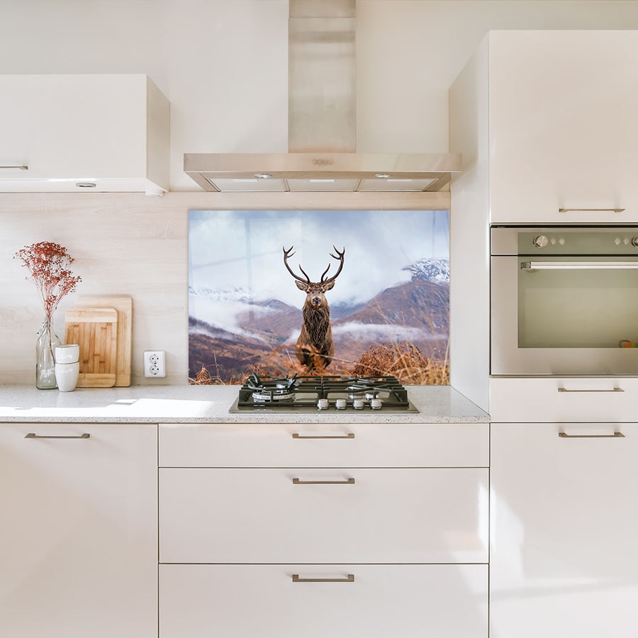 Panou Sticla Bucatarie, Mountain Deer, 50x70cm - eMAG.ro