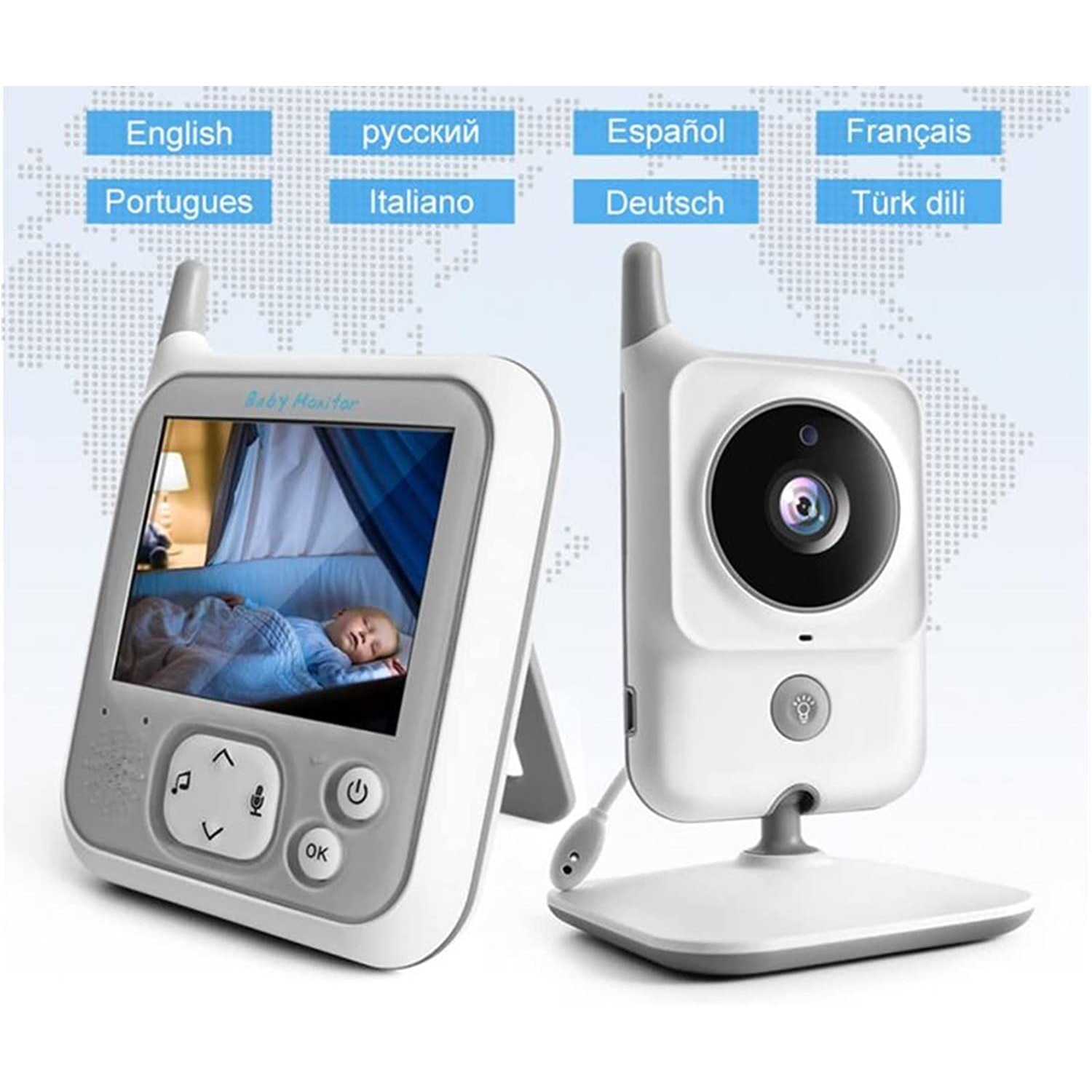 Sistem Baby Monitor cu monitorizare Audio-Video AWANFI VB 607, Night Vision, Clear View ...