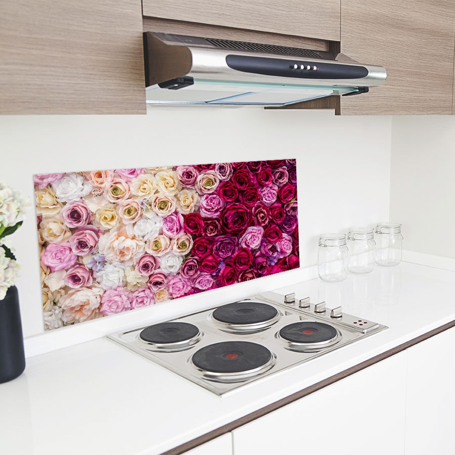 Panou Sticla Bucatarie, Perete Trandafiri, 60x120cm - eMAG.ro