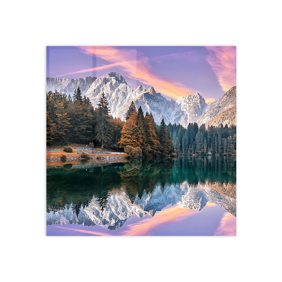 Panou Sticla Bucatarie, simetric landscape, 100x100cm - eMAG.ro