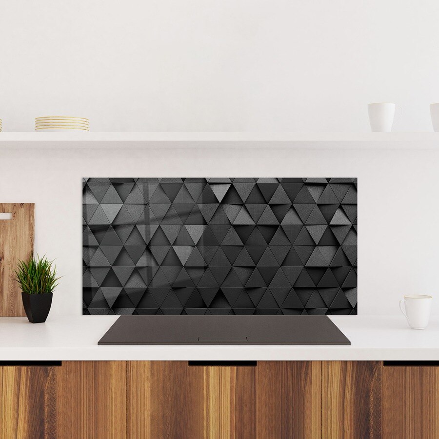 Panou Sticla Bucatarie, Triangular abstract background, 60x150cm - eMAG.ro