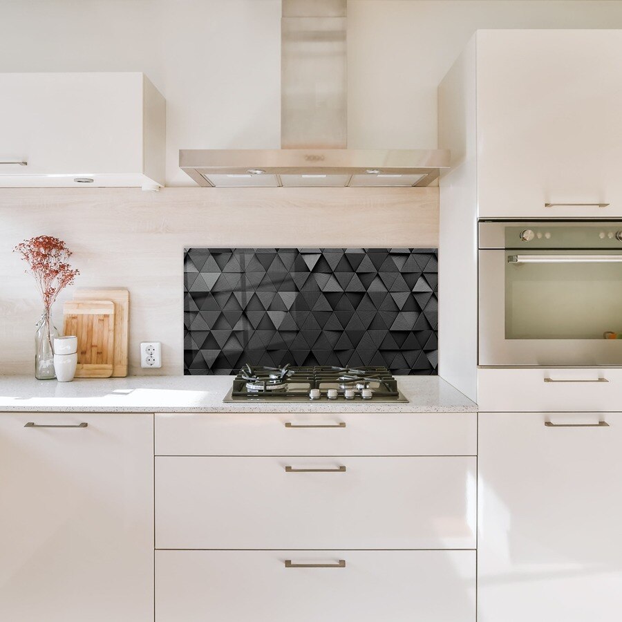 Panou Sticla Bucatarie, Triangular abstract background, 60x100cm - eMAG.ro