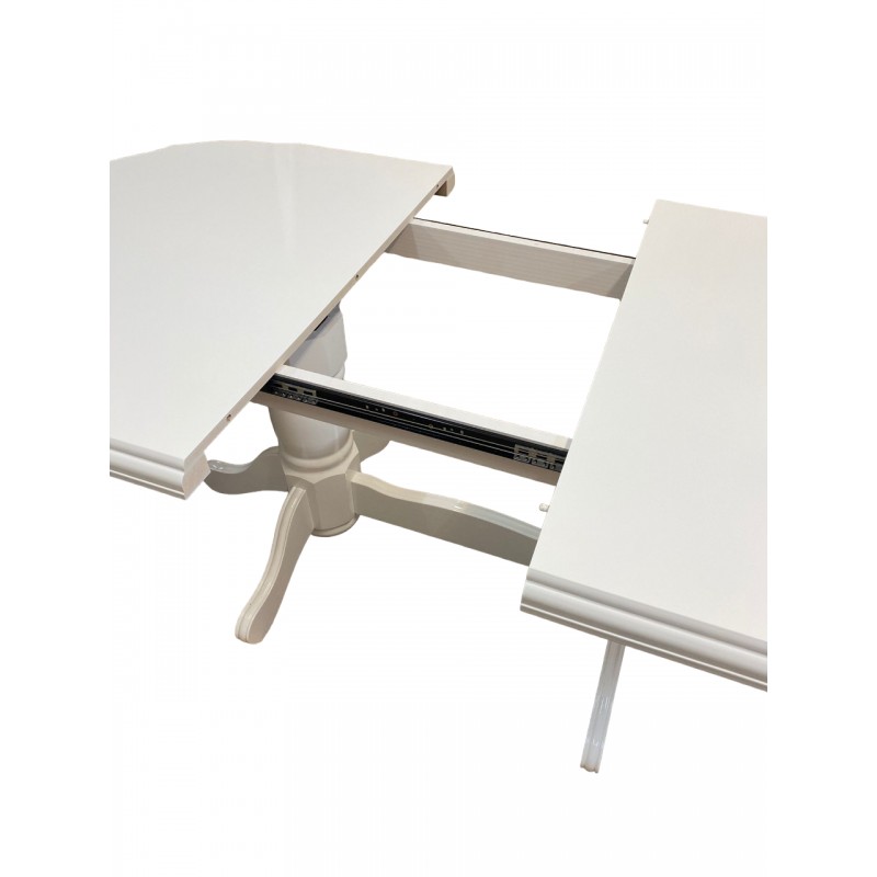 Set masa living SB Nork alba plus 6 scaune SB Tim alb/maro, 74x90x160 ...