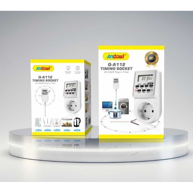 Priza programabila, Digital, Temporizator, intrerupator cu priza Andowl ...