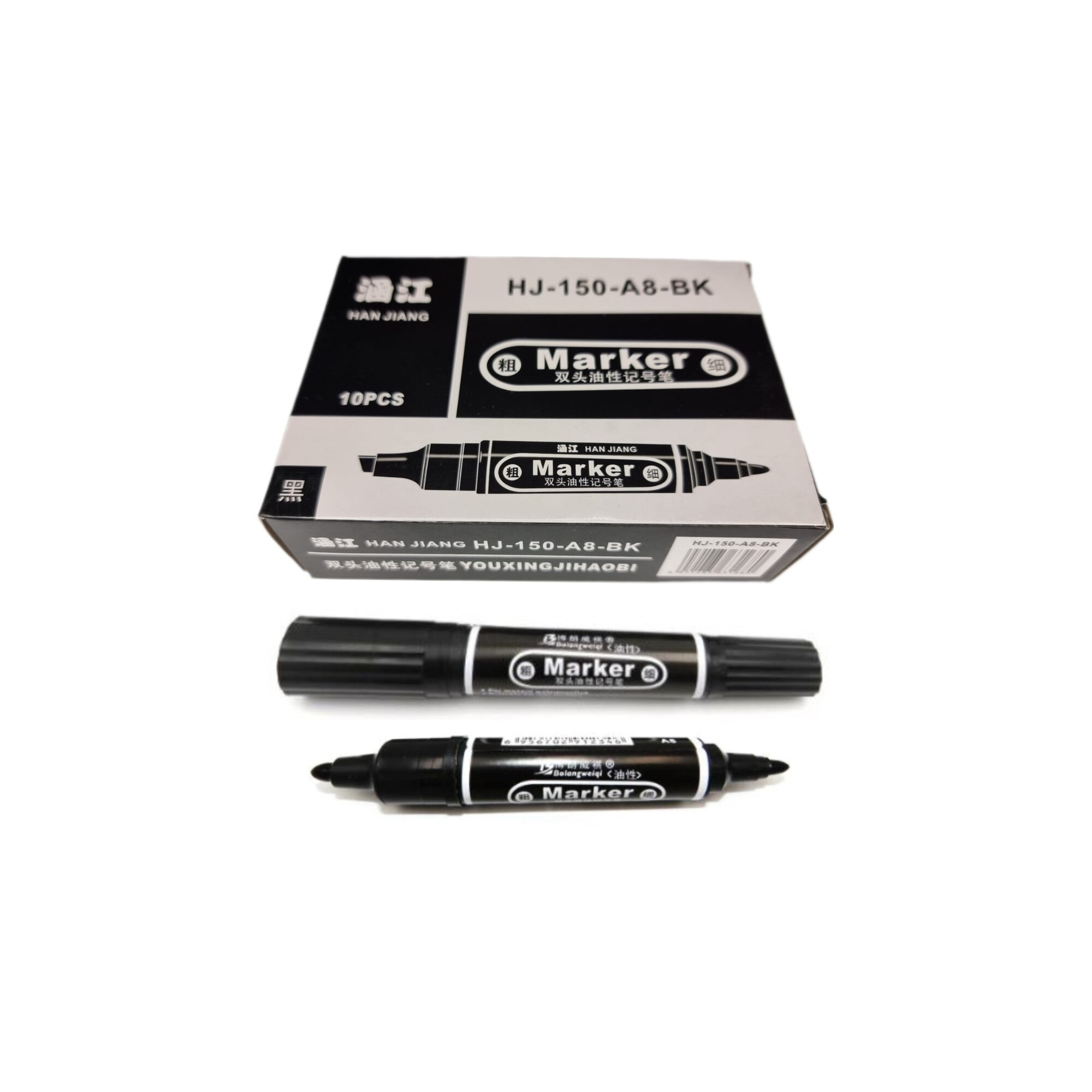 Set 10 Markere Permanente Cu 2 Capete, Negru - eMAG.ro