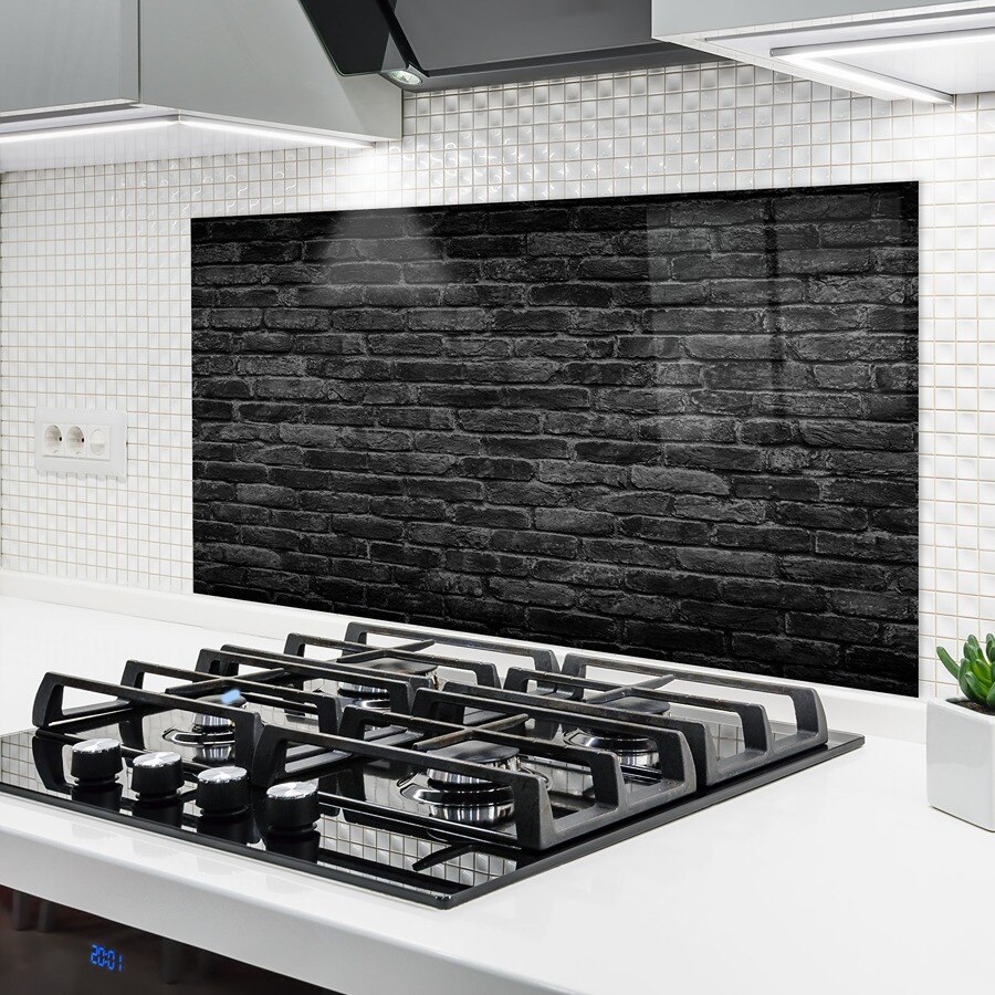 Panou Sticla Bucatarie, Dark Brick Wall, 50x60cm - eMAG.ro