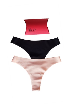 Set, 2 buc chilot brazilian tanga, nude, negru, microfibra, fara ...