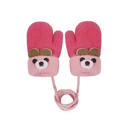 Manusi copii, calduroase, model ursulet, captusite, 1 luna - 3 ani, roz aprins, EFAYN - eMAG.ro