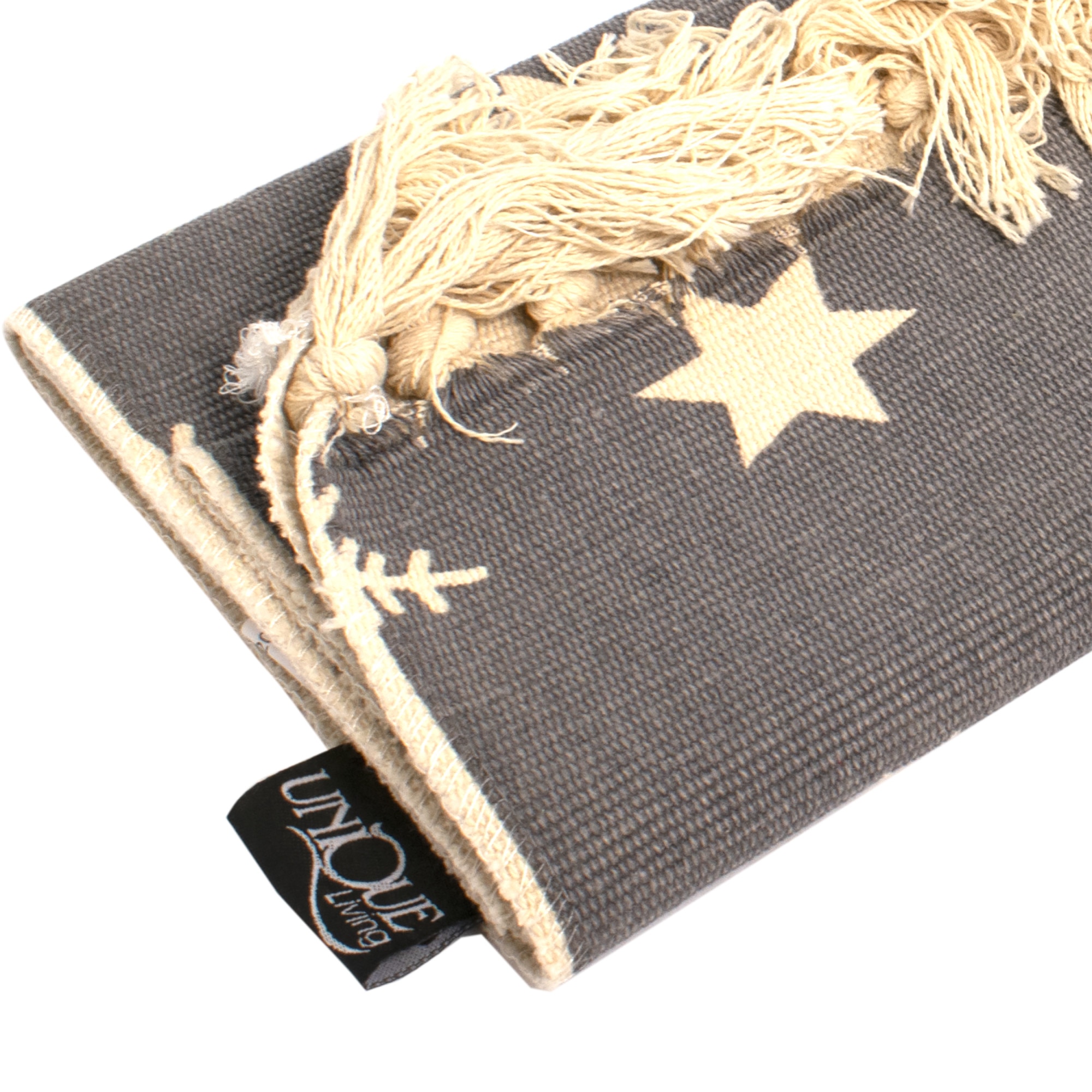 Napron pentru masa, cu decoratiune fulg de nea, cu franjuri, 46 cm x ...