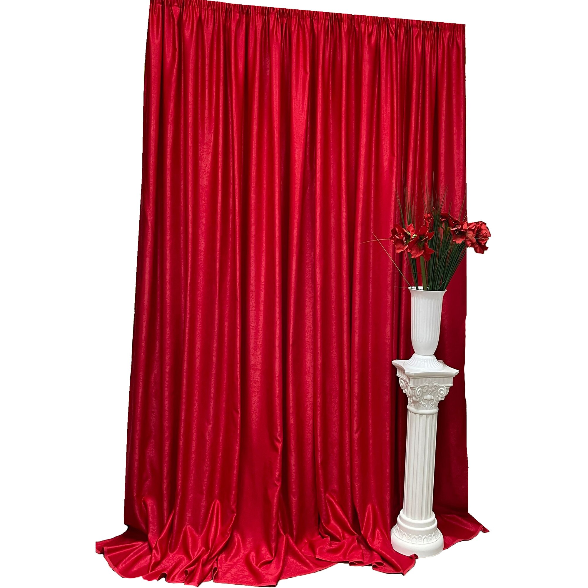 Set draperii semiopace uni, culoare rosu, din colectia "UniK by Liz ...