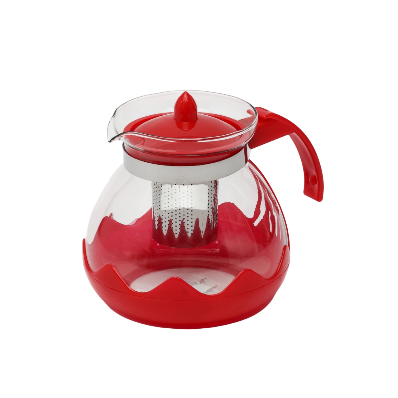 Ceainic din sticla, filtru, infuzor, 1.5 l, Rosu - eMAG.ro