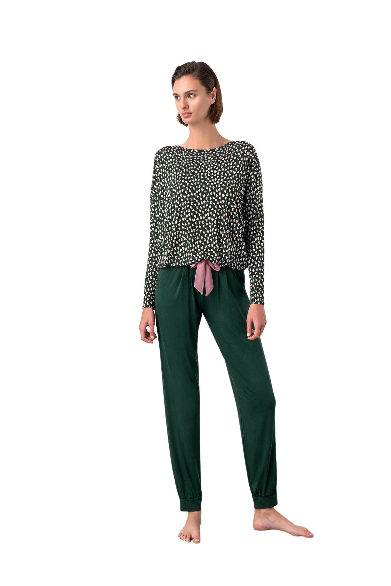 Pijama de dama Vamp 17125, S, modal, verde - eMAG.ro